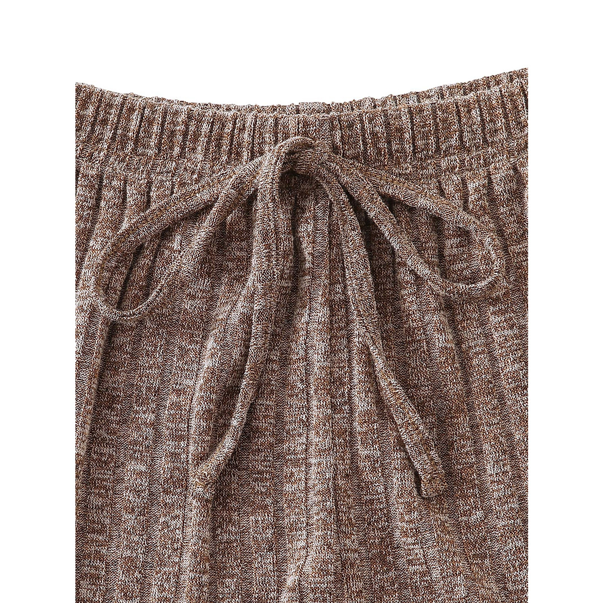 GORGLITTER Women's Sleeveless Button Front Ribbed Crop Tank Top and Elastic Waist Sleepwear Shorts Pajama Set Mocha Brown X-Large