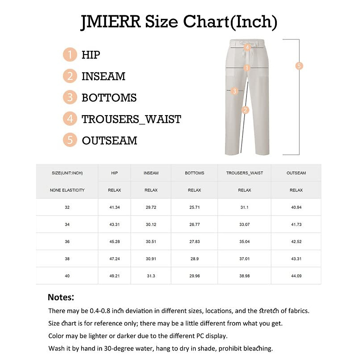 JMIERR Mens Casual Linen Pants Loose Fit Straight Legs Lightweight Elastic Waist Drawstring Trousers Summer Beach Yoga Pant Baggy US 34(M) Blue