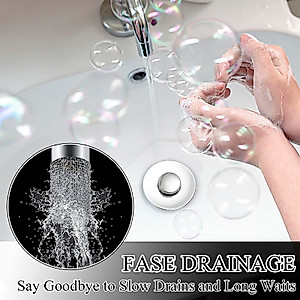 Ponpon 2pcs Bathroom Sink Stopper, Basin Pop Up Bathroom Sink Drain Strainer, Universal Drain Hair Catcher with Removable Filter Basket for 1.1-1.3 Inch