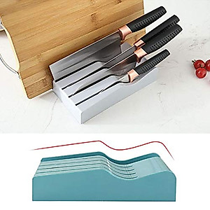 CUJUX 4 Slot Knife Rack Kitchen Drainer Chopping Cutting Board Holder Storage Organize K1MF（Without knife） (Color : A)