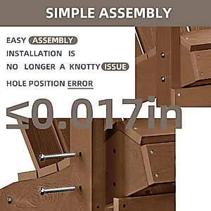 enprisoe Adirondack Chairs, HDPE All Weather Adirondack Chair, Fire Pit Chairs (Teak)