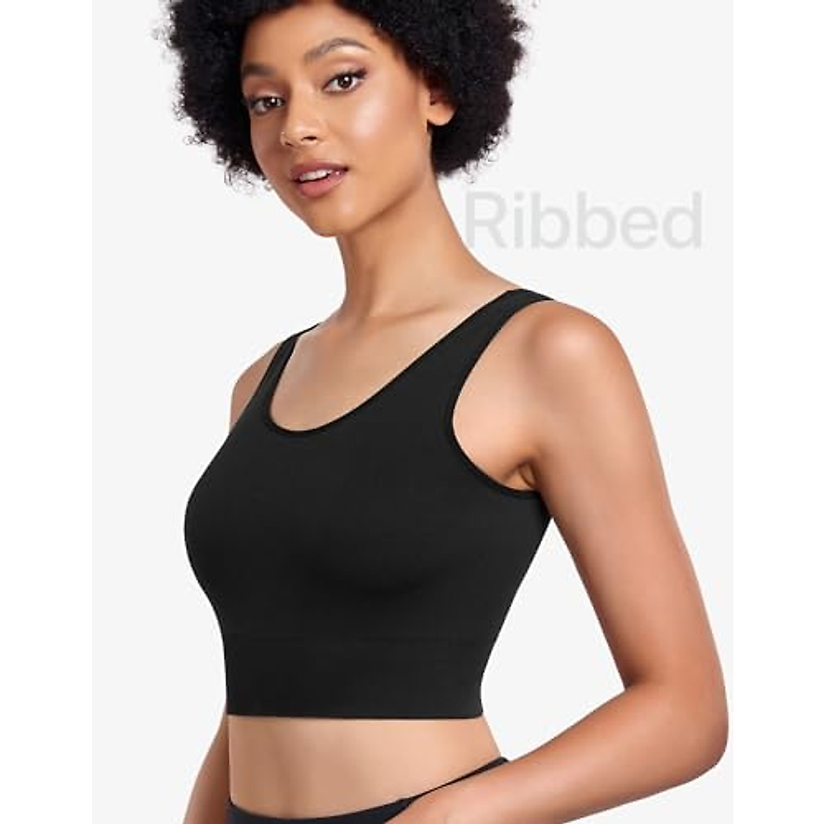 YADIFEN Longline Sports Bras for Women Comfortable Yoga Bras Compression Bra Workout Crop Tank Top