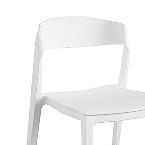 COSCO Outdoor/Indoor Stacking Resin Chair with Ribbon Back, 2-Pack, White