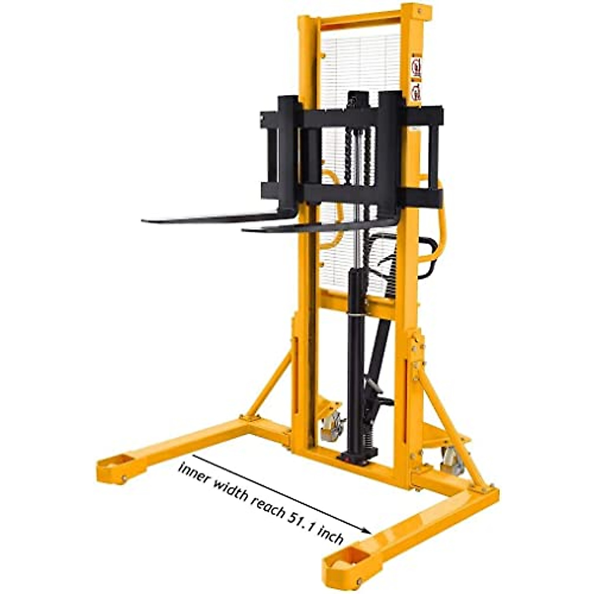 ilin Electric Pallet Jack Truck Lithium Battery 3300LBS Capacity 48" x 27" Fork Size and Manual Pallet Stacker 1100lbs Capacity 63" Lift Height with Straddle Legs Adjustable Forks