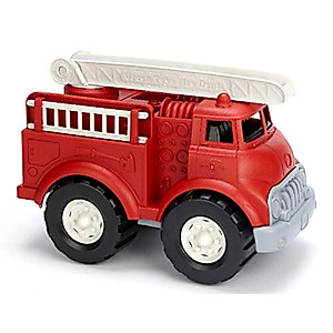 Green Toys Fire Truck, Red CB - Pretend Play, Motor Skills, Kids Toy Vehicle. No BPA, phthalates, PVC. Dishwasher Safe, Recycled Plastic, Made in USA.