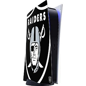 Skinit Decal Gaming Skin Compatible with PS5 Digital Edition Console - Officially Licensed NFL Las Vegas Raiders Large Logo Design