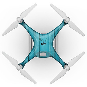 Design Skinz Design Skinz Signature Blue Wood Planks Full-Body Wrap Decal Skin-Kit Compatible with The Drone DJI Inspire 2