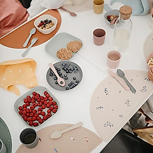 mushie Flatware Fork and Spoon Set for Kids | Made in Denmark (Sage)