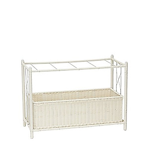 Household Essentials ML-5017 Indoor Outdoor Resin Wicker Planter Stand, 2 Piece