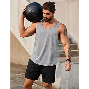 COOFANDY Men's 3-Pack Y-Back Gym Tank Tops Fitness Bodybuilding Tees