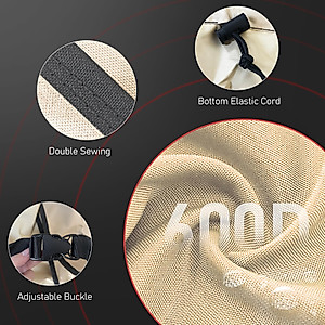 Zettum Fire Pit Cover Round 50 Inch - Outdoor Firepit Cover Waterproof & Heavy Duty, 600D Patio Fire Table Cover Large Gas Fire Pit Accessories Fade & Weather Resistant - 50 x 50 x 24 Inch