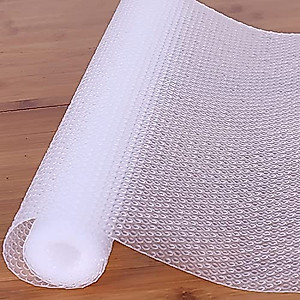 Wibiutry Shelf Liner Kitchen Drawer Mats, Non Adhesive EVA Material Refrigerator Liners with Waterproof Durable Strong Grip Fridge Mats for Cupboard, Cabinet, Drawer Liner,13.7X59 Inches，4Pack