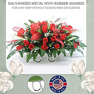 2 Pack 12 Inch Wire Rustproof Galvanized Gravestone Saddle Cemetery Headstone Saddle with Foam Attached