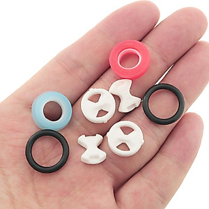 FMHXG 2Sets Copper Valve Core Ceramic Disc Kit Double Open Replacement for Cold and Hot Water Faucet Accessories