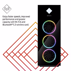 HP OMEN 45L Gaming Desktop, 13th Generation Intel Core i9-13900KF, 16 GB RAM, 1 TB Solid State Drive, NVIDIA GeForce RTX 4070 Ti Graphics, Windows 11 Home, GT22-1082 (2023)