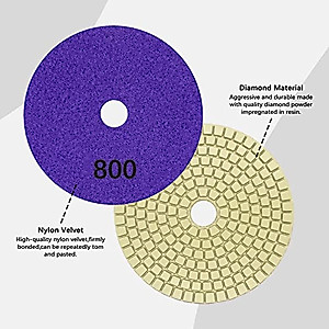 21Pack Diamond Polishing Pads 4 inch Wet Dry (Grits 30#-10000#) and Backer Pads Concrete Diamond Sanding Discs Marble Granite Stone polishing kit