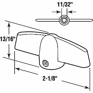 Prime-Line H 4279 Casement Operator Tee Handle, White, 11/32 inch Bore, Fits Truth Hardware, Pack of 4