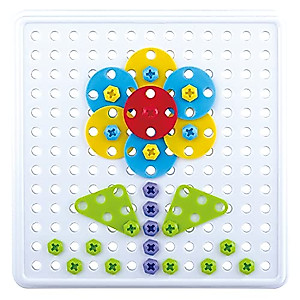 Kidoozie Create & Construct Building Kit, S.T.E.A.M Mosaic Art Activity for Children Ages 3+