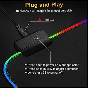 Gaming Mouse Pads Oversized Led Zero Two Mouse Pad Large RGB Mice Pad Computer Keyboard Pad Extended Desk Pad with Stitched Edge Frame 300X600Mm