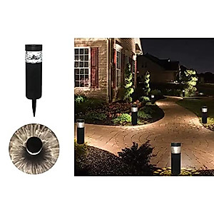 Home Depot 6 Pack Solar Outdoor Pathway Lights, LED Garden Lights Auto On/Off Weather Resistant 8 Hours Operating Time, Black