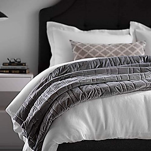 MALOUF Anchor Blanket Available in Three Weights and Two Sizes-Promotes Deep Sleep-Silky Soft Cover 48in x 72in, 48 in x 72 in | 20 lb, Ash