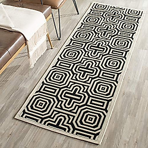 SAFAVIEH Courtyard Collection 2' x 3'7" Sand / Black CY2962 Indoor/ Outdoor-Waterproof Easy-Cleaning Patio Backyard Mudroom Accent-Rug