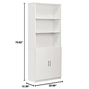 Ameriwood Home Moberly Bookcase with Doors, White