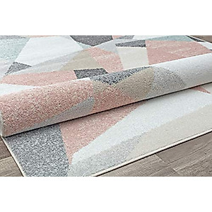 Rugs America Mika Collection MO60A Milkshake Contemporary Geometric Area Rug 5'0"x7'6"