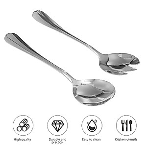 Gatuida Salad Servers, Stainless Steel Salad Serving Set, Salad Servers, Salad Spoon, Salad Fork, Pack of 2
