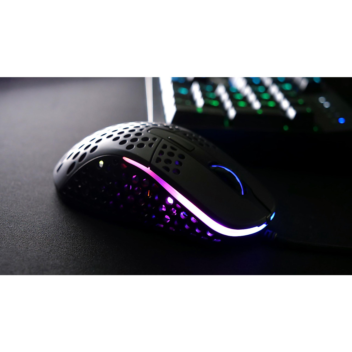 XTRFY M4 RGB, Ultra-Light Wired Gaming Mouse, Ergonomic Design for Right-Handers, Cutting-Edge Pixart 3389 Sensor, Adjustable RGB Lighting, Black Edition