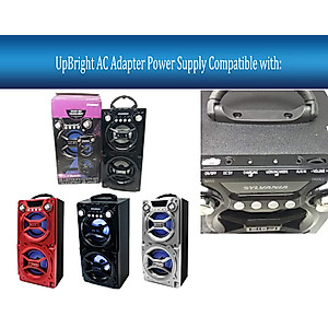UpBright 5V AC/DC Adapter Compatible with Sylvania Blue LED Hi-Fi Speak Portable Bluetooth BT Speaker SP328 SP328-B Black DVE DSA-12CB-05 050200 DSA-12CB-05050200 DC5V 3.5mm USB Power Supply Charger