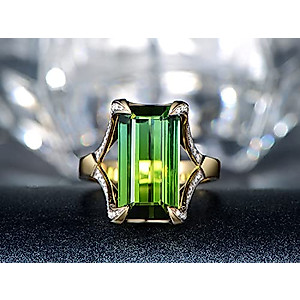 SCHZBSP 18K gold-plated luxury group inlaid emerald green gemstone ring fashion eagle claw micro inlaid CZ diamond ring exquisite jewelry hand jewelry ladies ring size 6-10 (8)
