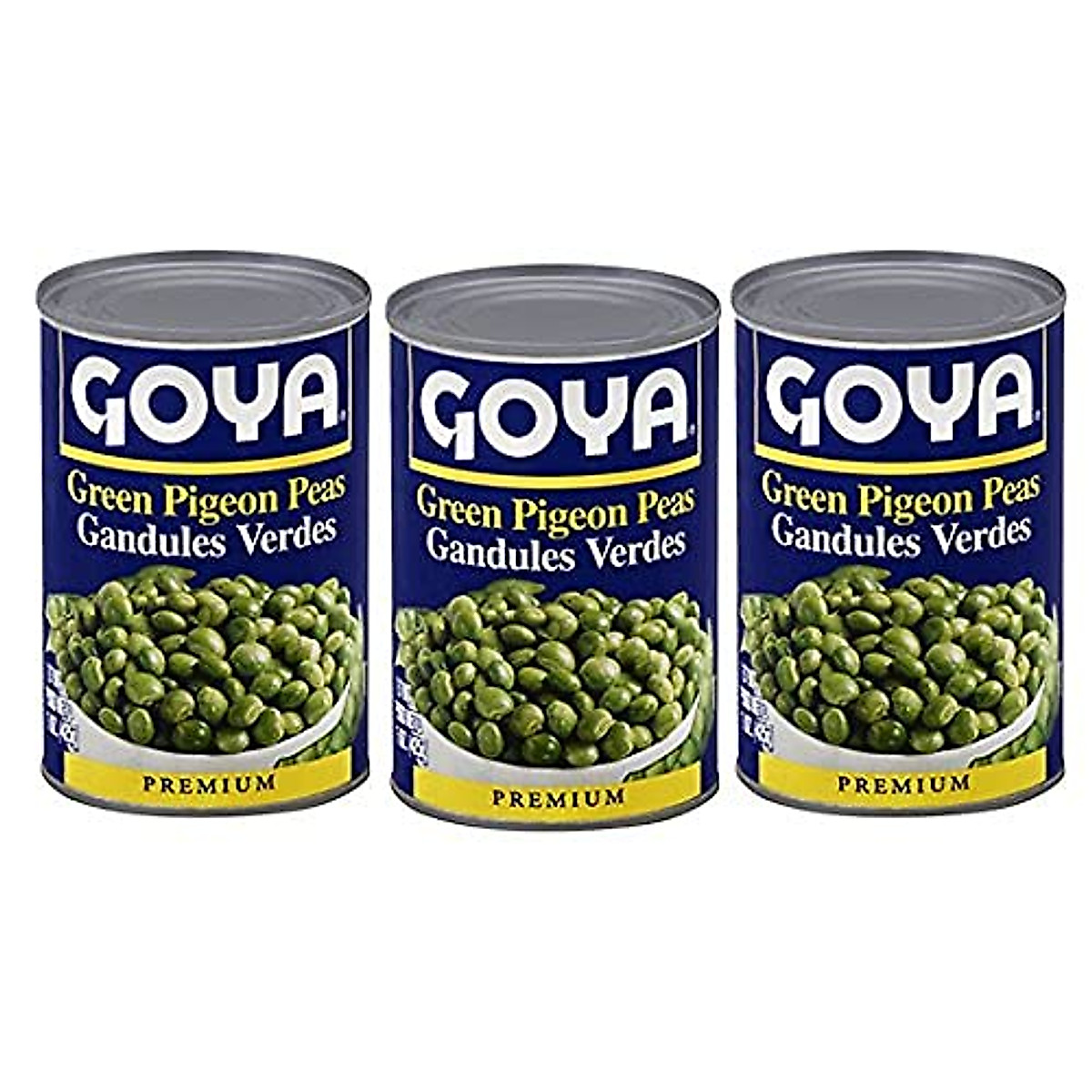 Goya Premium Green Pigeon Peas 15.5 oz (3 Pack) Gandules Verdes