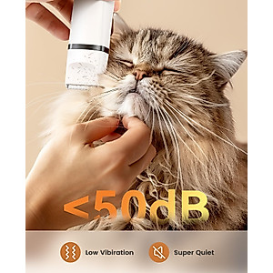 oneisall 2 Speed Paw Trimmer with 3 Blades, Rechargeable Cordless Cat Paw Trimmer Pet Paw Trimmer, Low Noise Cat Hair Trimmer for Dog Cat Pet's Hair Around Paws, Eyes, Ears, Face, Rump