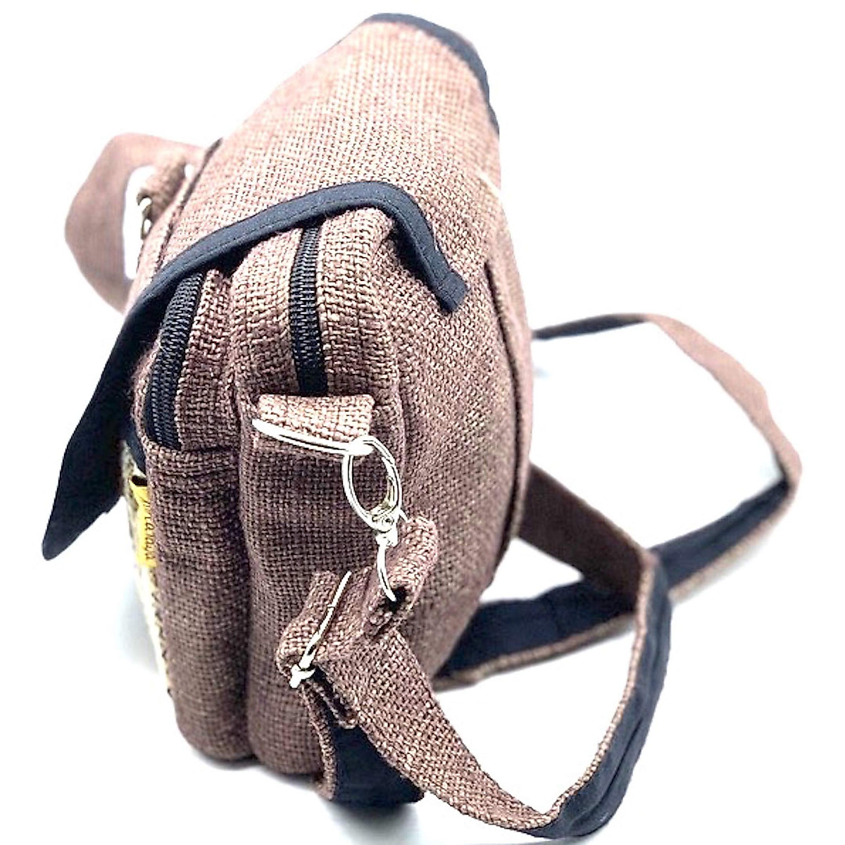 Unique design four pocket Hemp Hobo Passport crossbody bag Hippie Bag Festival Bag Travel Bag 100% Himalaya Hemp FAIR TRADE | Handmade with Love