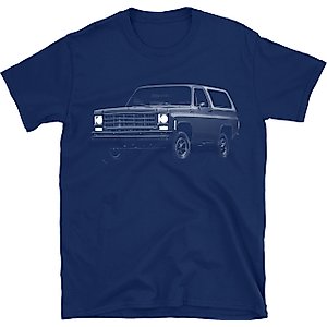 Iconic Chevy K5 Blazer Vintage Retro SUV T-Shirt 100% Cotton (XXL, Navy)