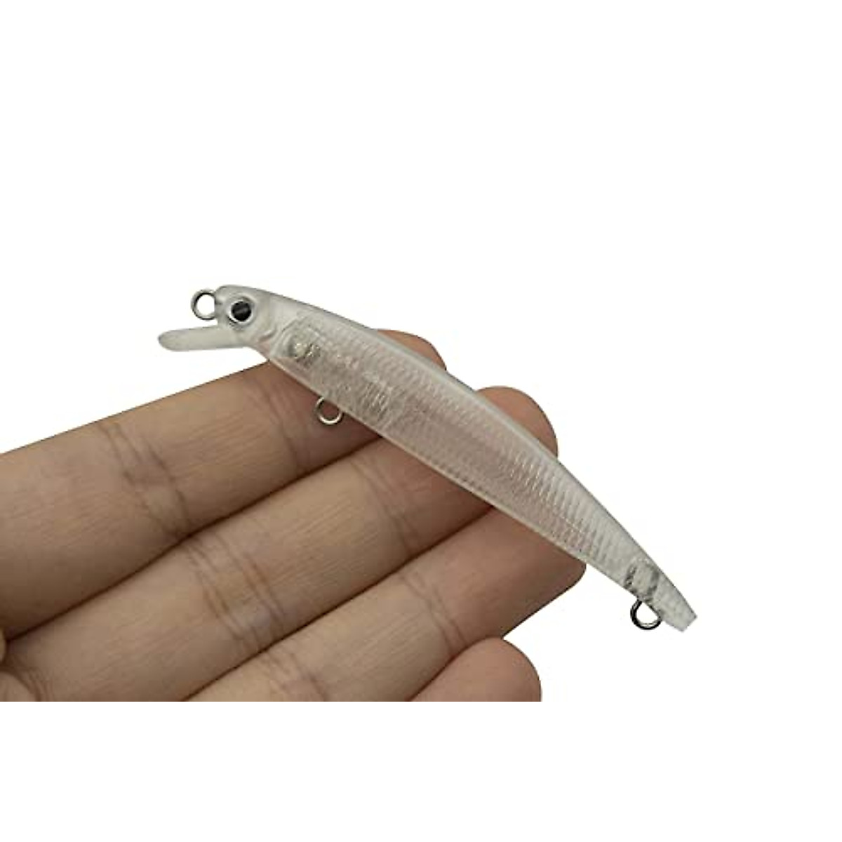 10pcs Fishing Unpainted Minnowbait Blank Hard Clear Lure Body 68mm 2.16g Topwater Freshwater Crankbait Artifical Bait with Free Eye LQG27