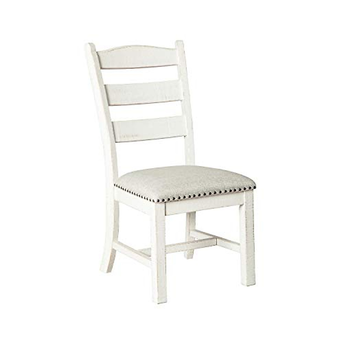 Signature Design by Ashley Valebeck Vintage Farmhouse Cushioned Dining Chair, 2 Count, Whitewash