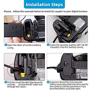 Glorich EP-5G DC Coupler EN-EL25 ENEL25 EN-EL25a ENEL25a Dummy Battery EH-5 AC Power Supply Adapter Power Connector for Nikon Z fc Zfc Z30 Z50, with fully decoded Smart Chip