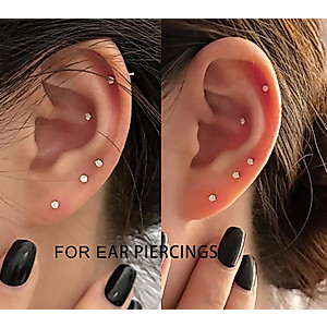 Yaalozei 16G Threadless Push in Lip Labret Medusa Monroe Nose Ring Stud Piercing Jewelry Women Stainless Surgical Steel Silver Flat Back Cartilage Helix Tragus Earrings Studs Bar Piercing Jewelry Men