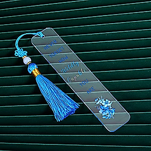 Book Lovers Gifts Inspirational Acrylic Bookmark with Tassel for Girls Boys Daughter Son Teen Friends Christmas Birthday Graduation Book Mark for Coworker Colleague Employee Farewell Leaving Gift