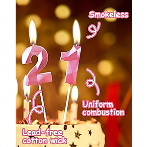 Number 30 Candles,30th Birthday Candles,Pink Happy Birthday Candle for Cake,3D Design Cake Topper Decorations for Women Birthday Party Wedding Anniversary Celebration Supplies