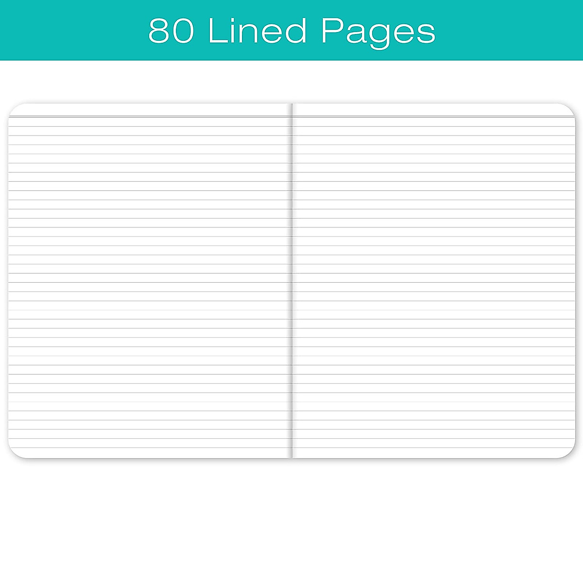 Elan Publishing Company Field Notebook/Journal - 8"x10" - Watercolor Inspiration Covers - Lined - Pack of 5