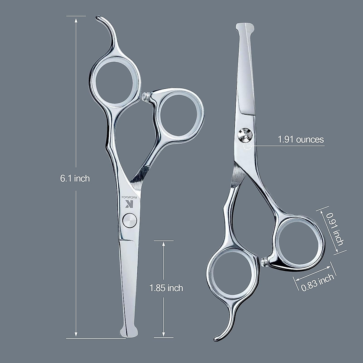 6.1 inch Kids Hair Cutting Scissors Safety Rounded Tips Haircut Scissors, K KaCaKaCa Professional Safe Hair Cutting Shears for Baby, Toddler, Children, Women and Men, Barber, Salon and Home Use
