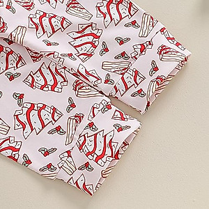 Infant Toddler Baby Boy Girl Christmas Outfit Tis The Season Sweatshirt Top Christmas Tree Cake Pants Set My 1st Xmas Clothes (Beige, 18-24 Months)