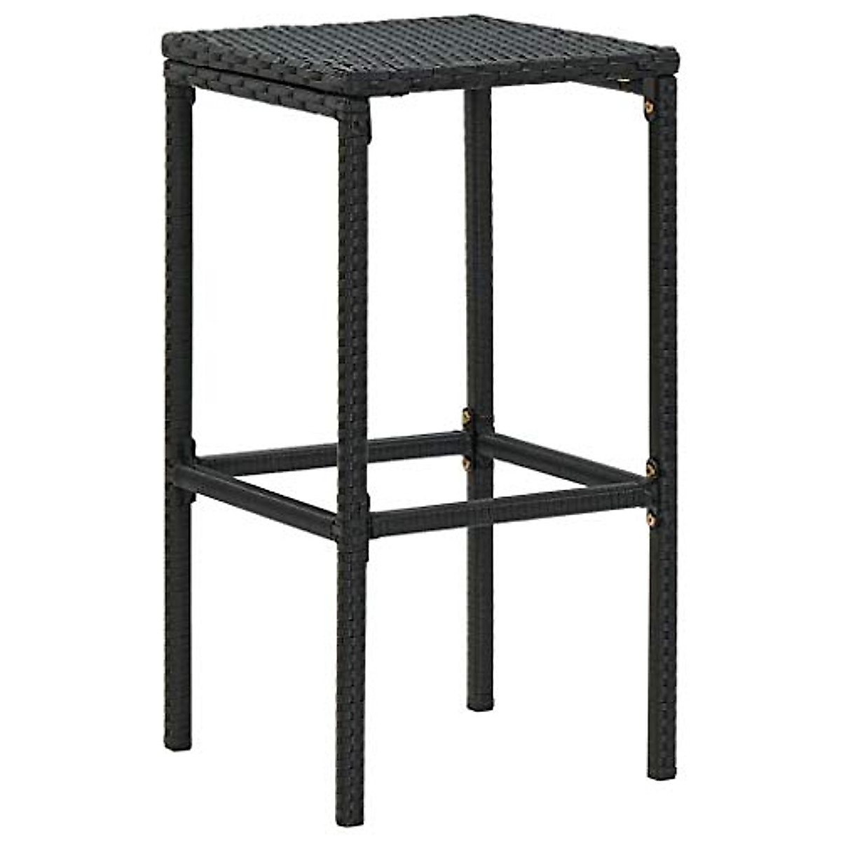QZZCED Bar Stools with Cushions 6 pcs,Modern Bar Stools,Kitchen Stool,Outdoor Stool,Tall Bar Stools,Breakfast Bar Stools,Counter Height Stools,for Pub, Restaurant, Home,Black Poly Rattan