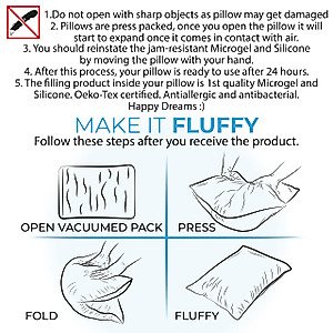 Diamond Elegant Bed Pillows for Sleeping Queen Size 4 Pack Pillows, Hotel Pillows for Side Back & Stomach Sleepers, 100% Cotton Cover, Microfiber Washable Queen Pillows Set of 4