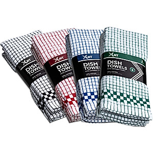 XLNT Ultra Absorbent Dish Towels 100% Cotton Plush Loop-Stitch 18x28 inch Durable Dishcloths Kitchen Towel. Set of 2, Blue