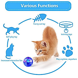 4 Pieces Ghost Hunting Cat Ball Motion Light Up Cat Balls LED Motion Activated Cat Ball Motion Light Up Cat Dog Interactive Toys Pet Glowing Mini Running Exercise Ball Toys for Animals Activity