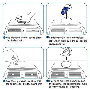 OQTIQ Sticky Adhesive 3M Pad 95mm (3.7") Dashboard Pad Mounting Disk for Suction Cup Phone Mount [2 Pack] for Tom Tom Garmin GPS Suction Mount Replacement Heat Resistant Sticky pad for Car, Truck, Van